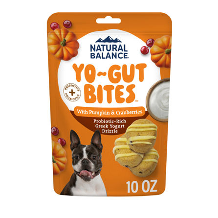 Natural Balance Yo-Gut Bites Pumpkin and Cranberries Dog Treats 10 oz